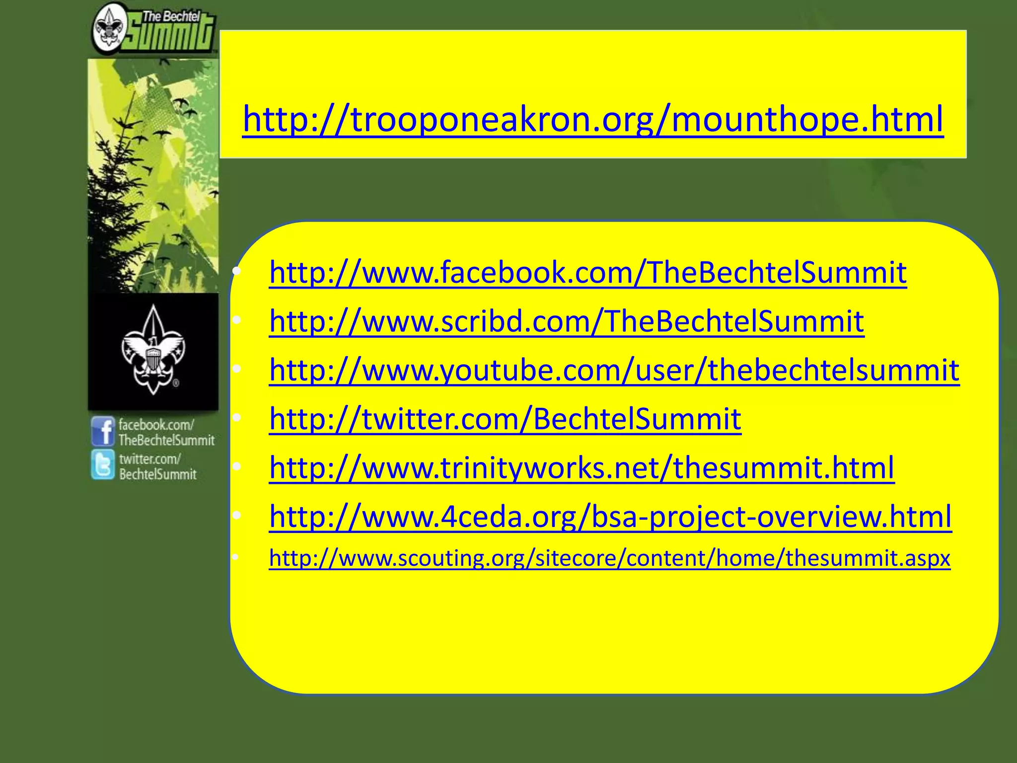 The Summit Bechtel Family National Scout Reserve | PPT