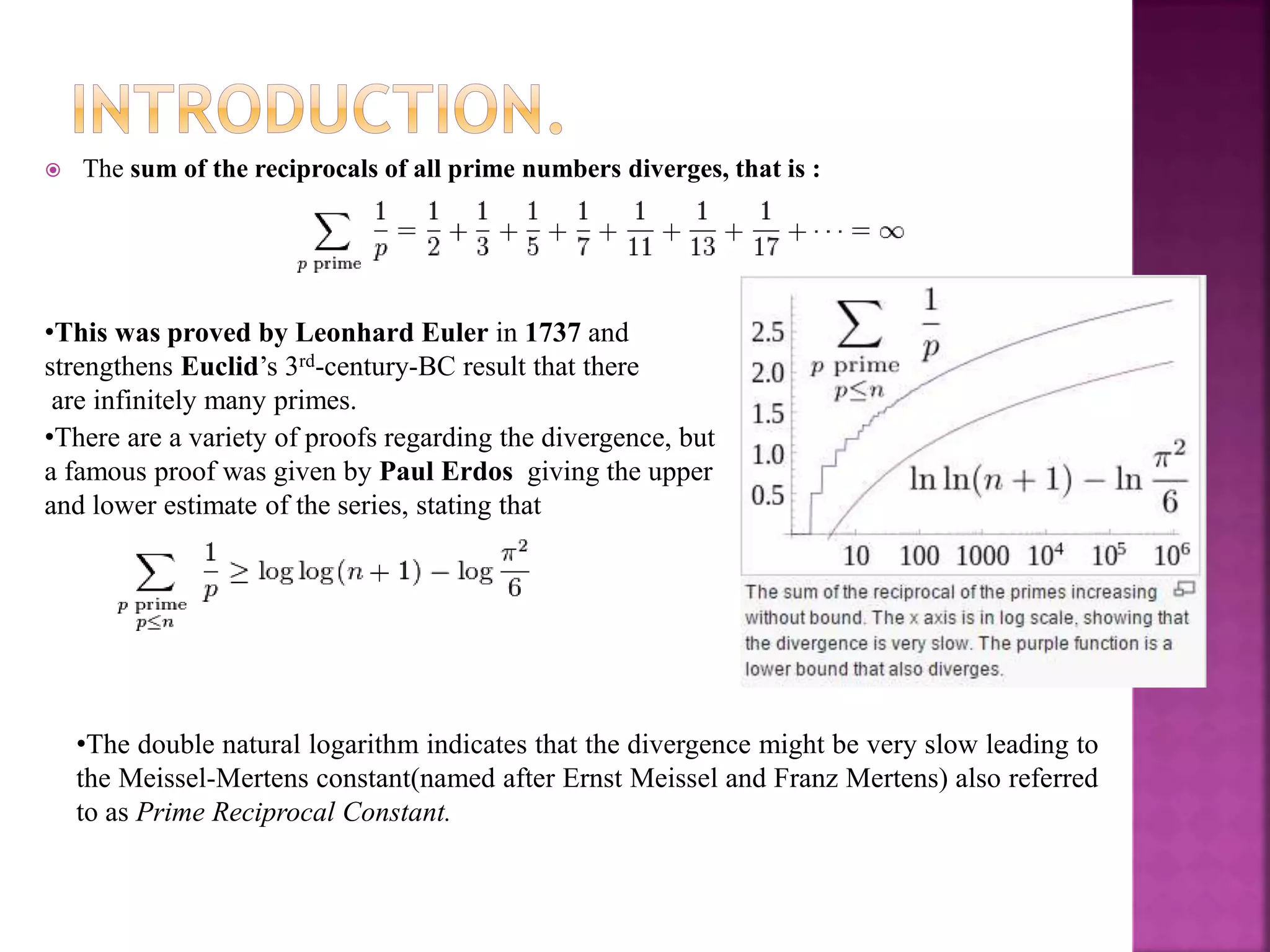 The sum of reciprocal of primes | PPTX | Physics | Science
