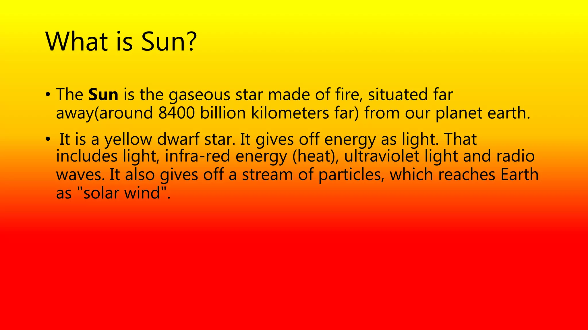 All about the sun. | PPT