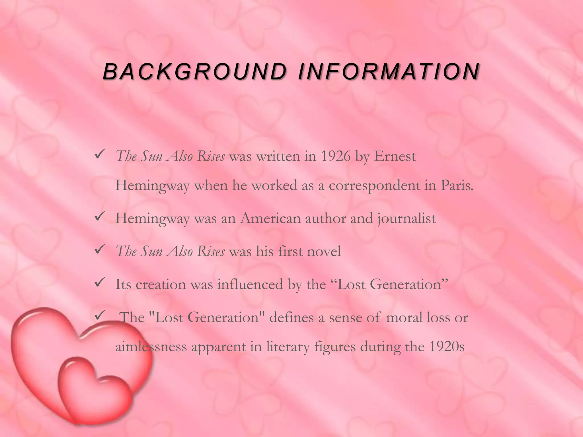 The sun also rises | PPTX | Alcoholic Beverages | Food & Drink