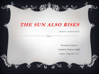 The sun also rises | PPTX | Alcoholic Beverages | Food & Drink
