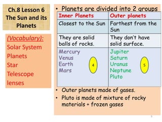 The sun and its planets g3 | PPTX