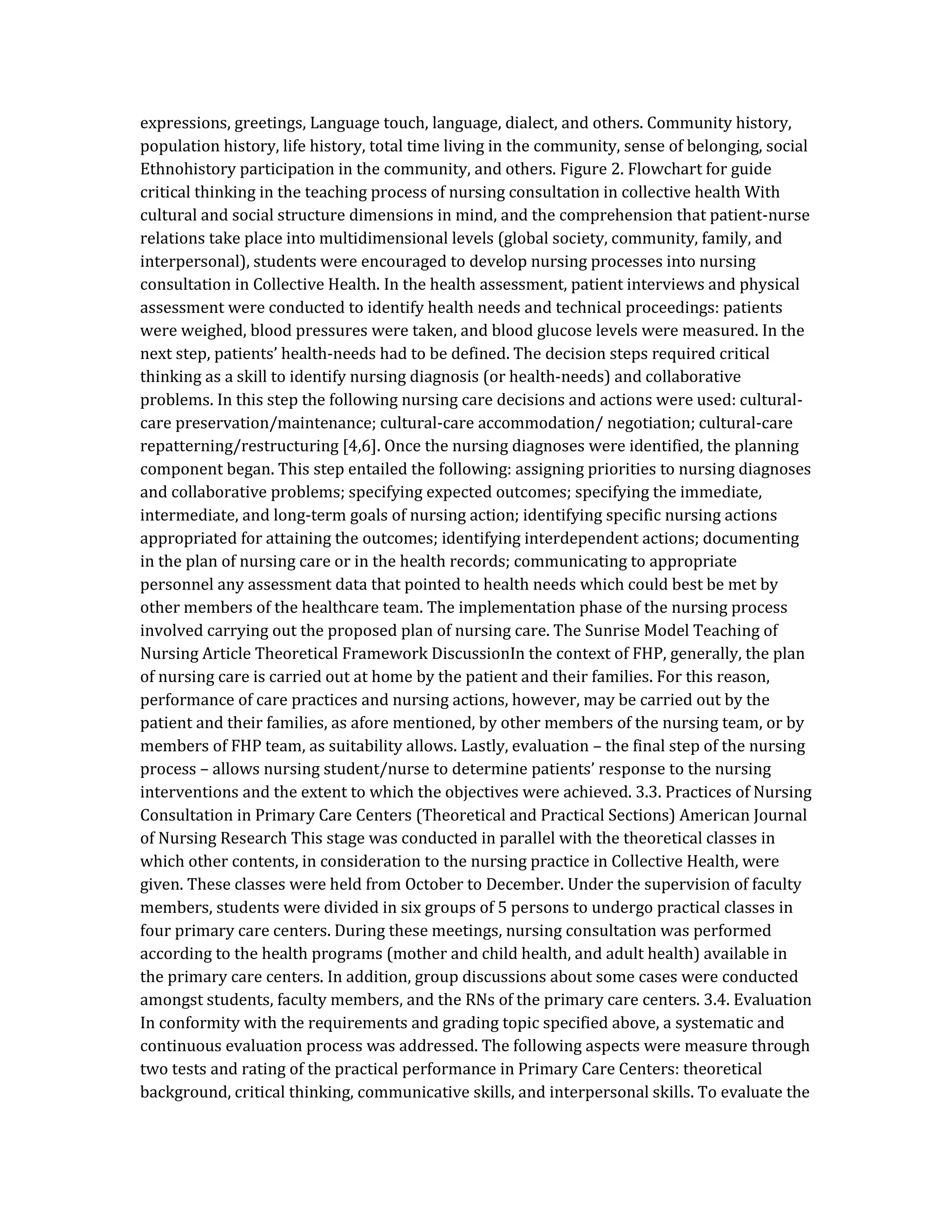 The Sunrise Model Teaching of Nursing Article Theoretical Framework ...
