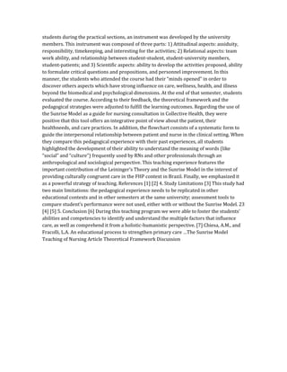 The Sunrise Model Teaching of Nursing Article Theoretical Framework ...