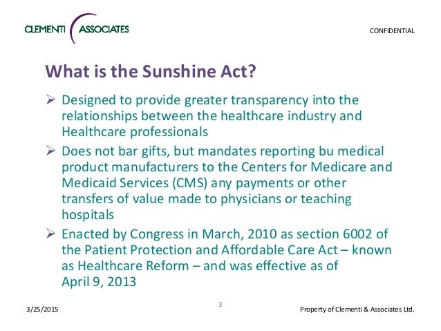 The sunshine act