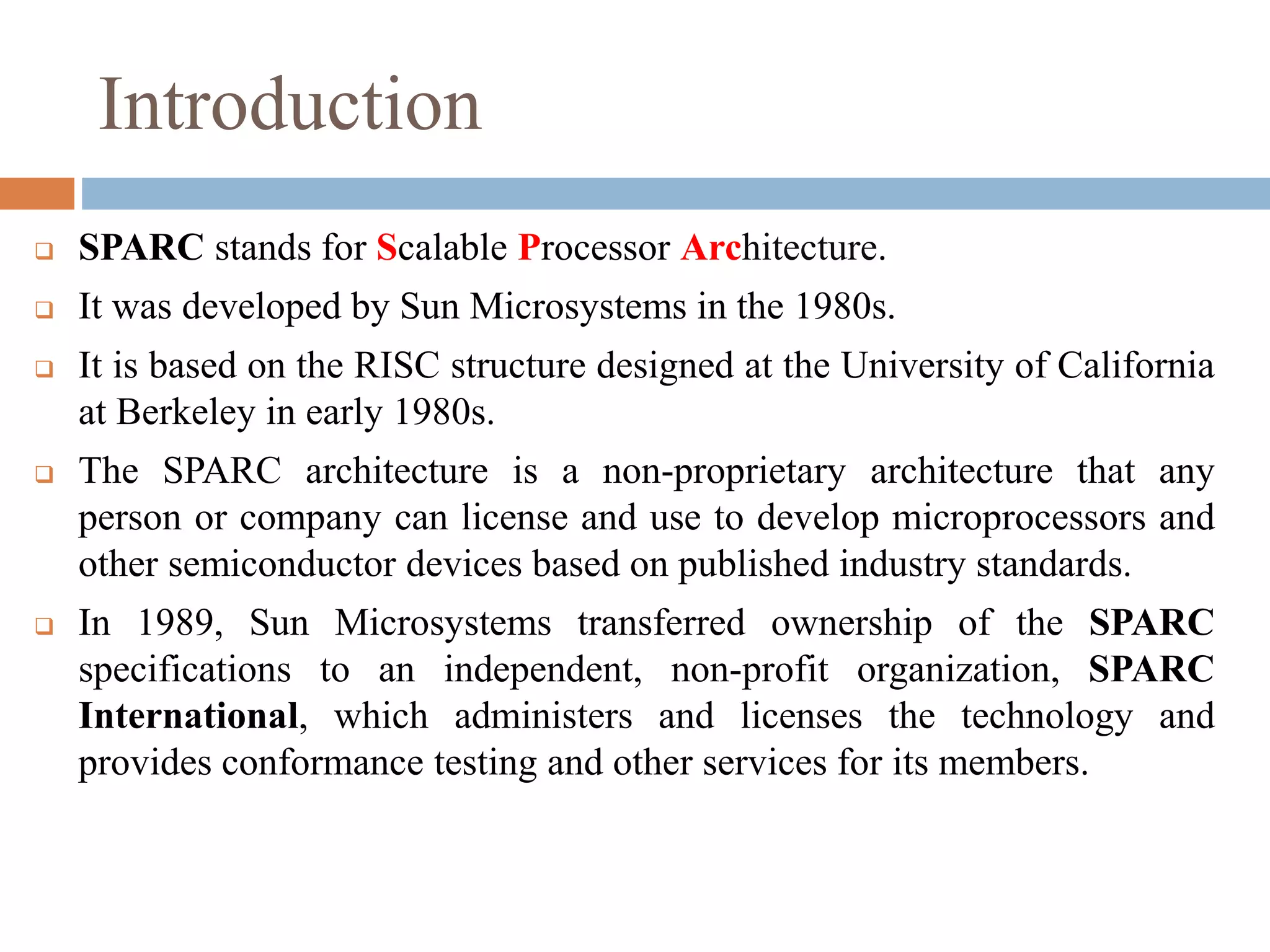 The sunsparc architecture | PPTX