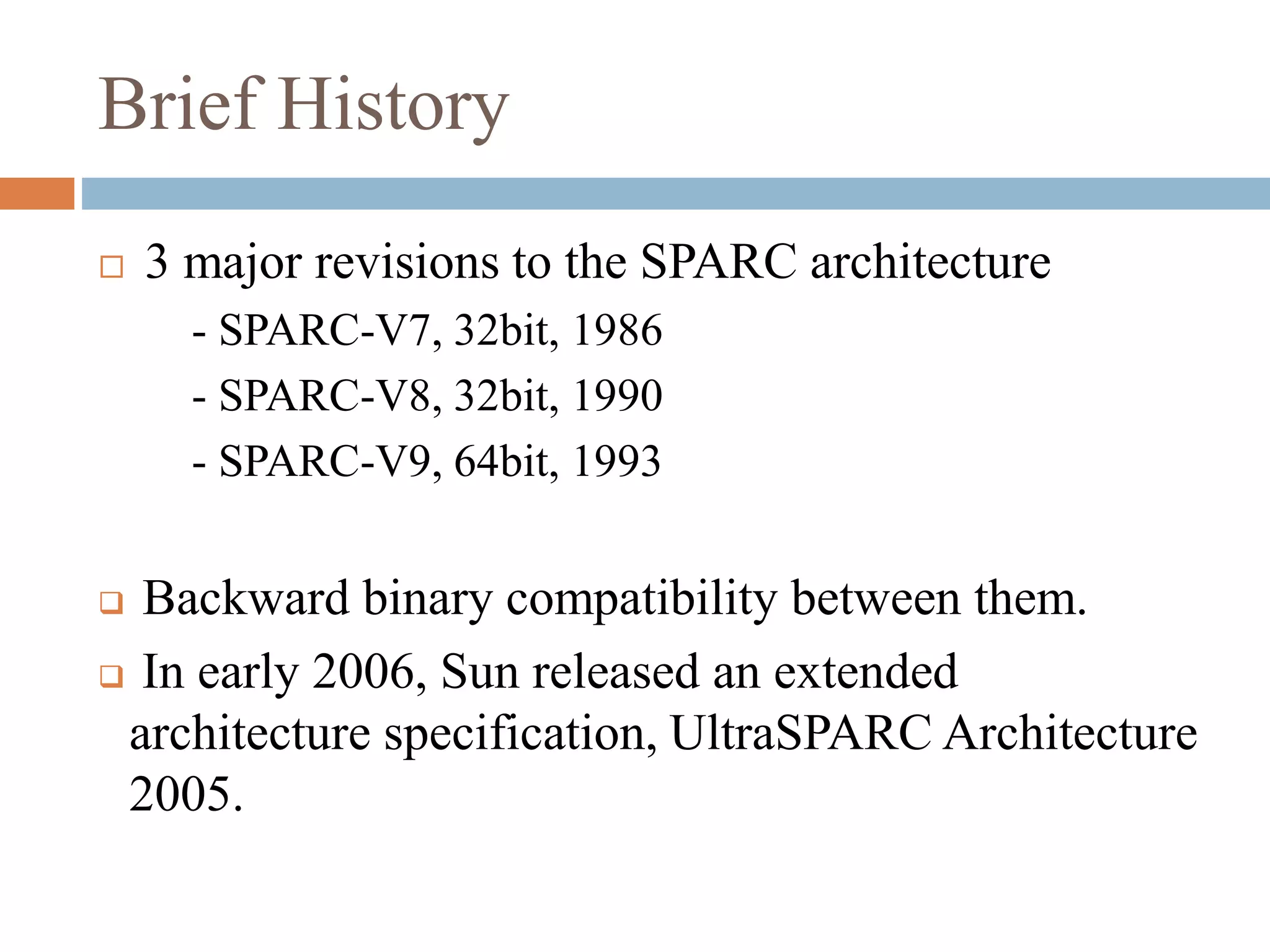 The sunsparc architecture | PPTX