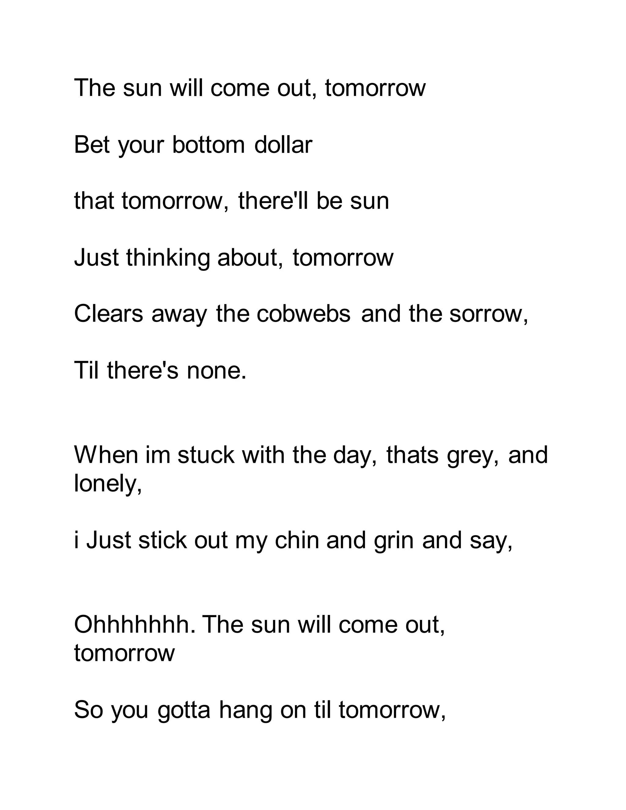 The sun will come out | DOCX
