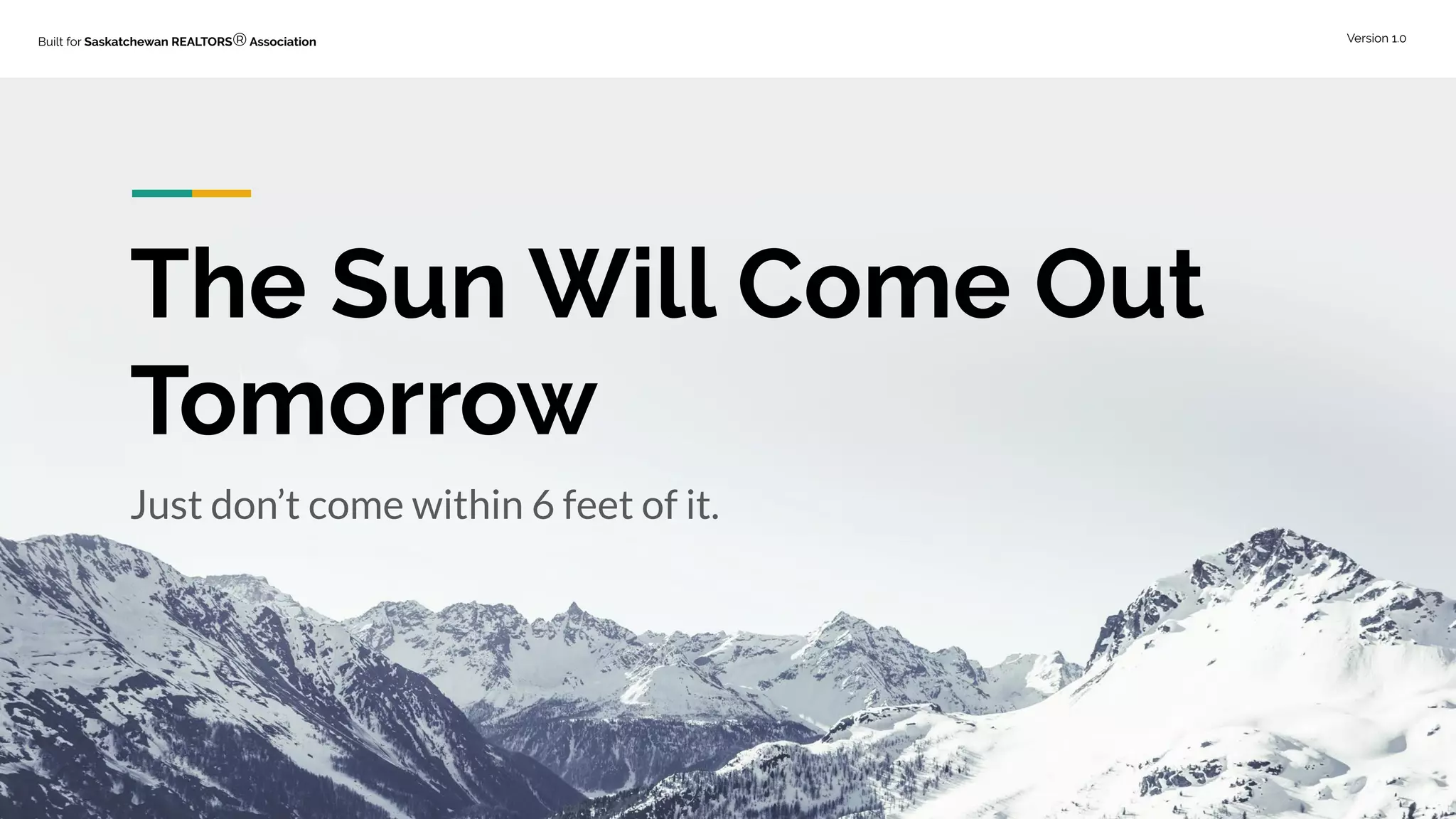The Sun Will Come Out Tomorrow: just don't come within 6 feet of it | PPT