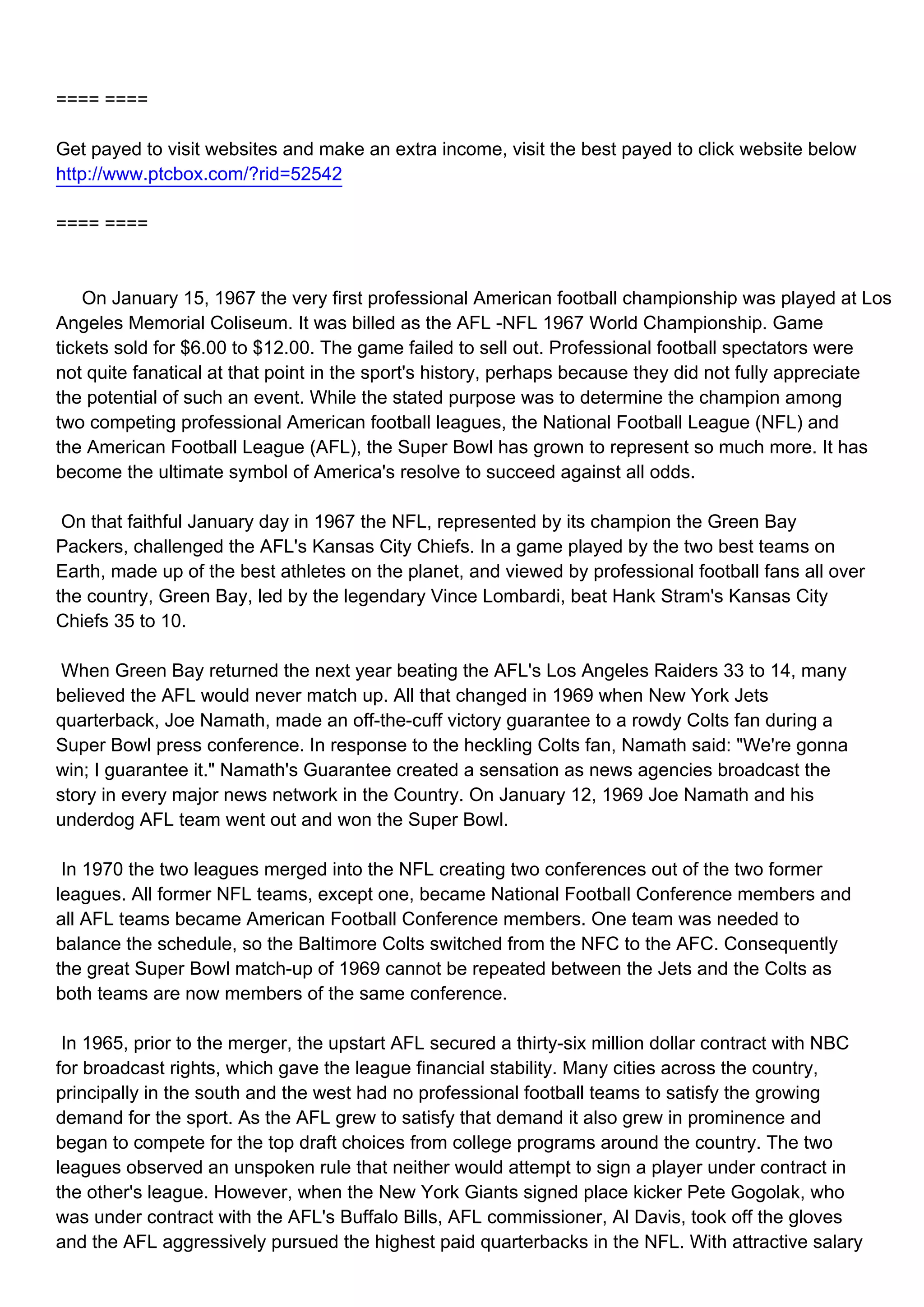 The Super Bowl History | PDF