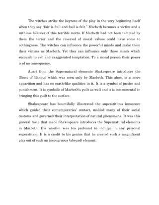 The supernatural in macbeth | PDF