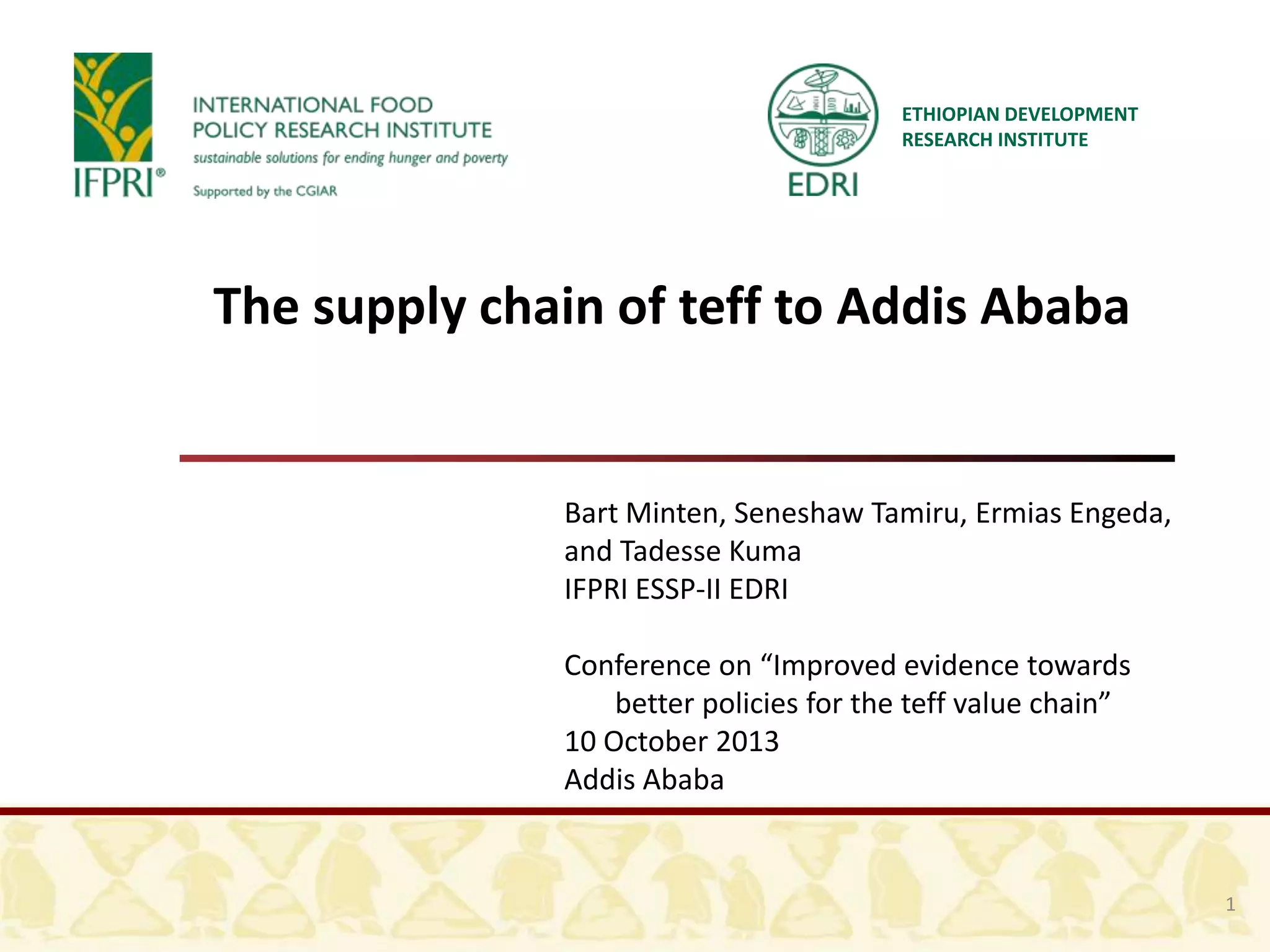 The supply chain of teff to addis ababa | PPT