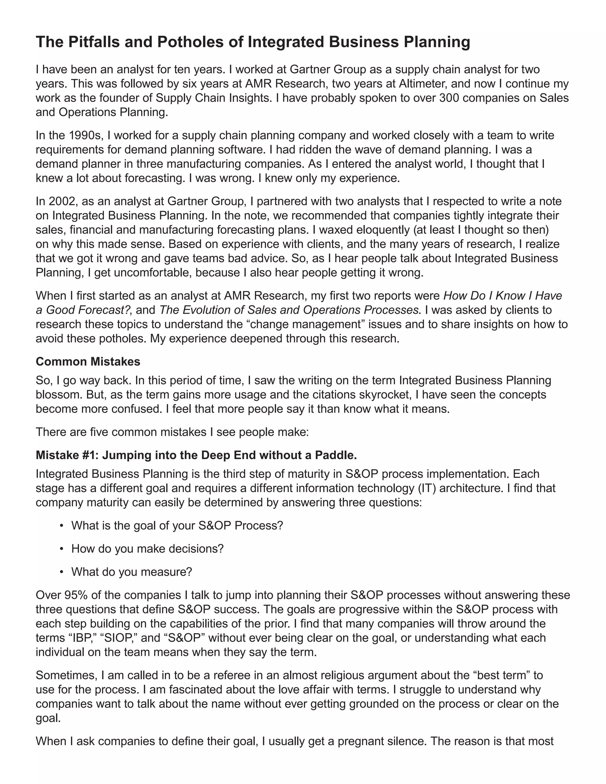 The Supply Chain Shaman's Journal - A Focused Look at Sales and ...