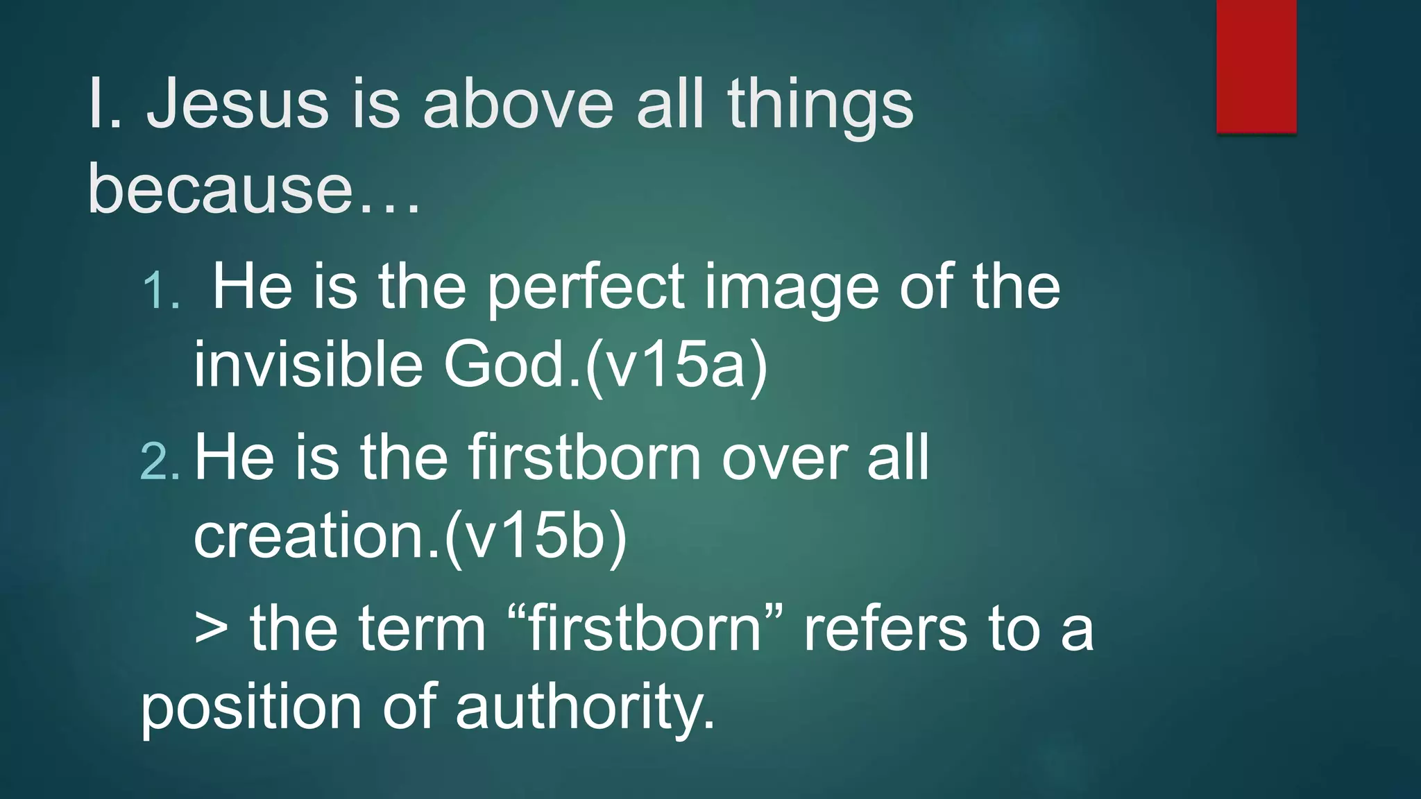 The Supremacy of our Lord Jesus | PPTX