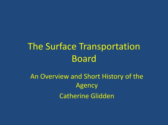 The Surface Transportation Board | PPT