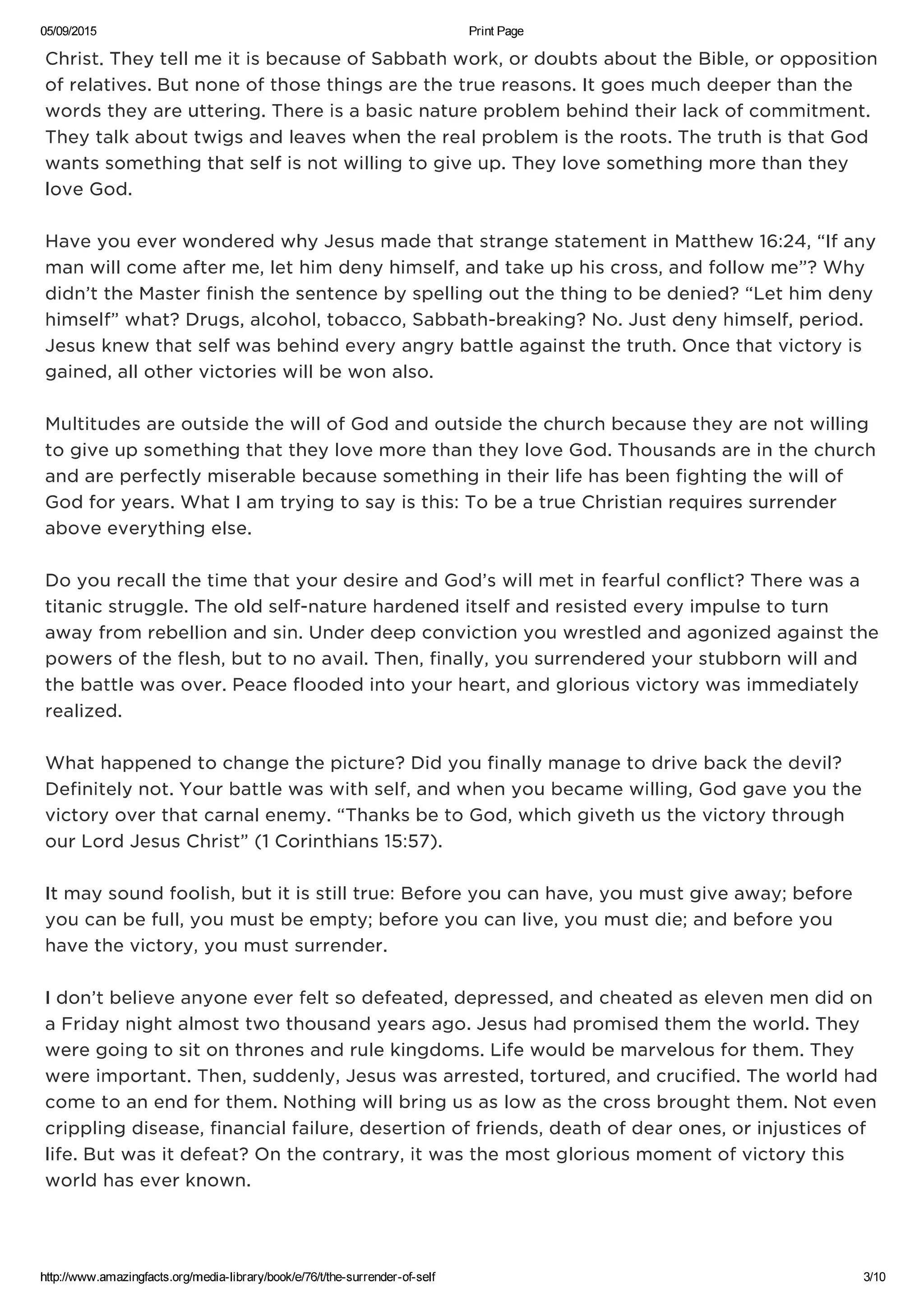 The surrender of self | PDF