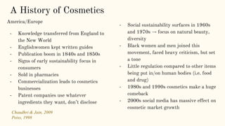The Sustainability of the Cosmetics Industry | PPTX