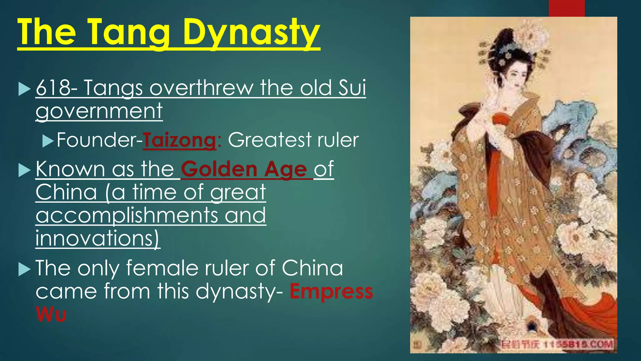 The Sui, Tang, and Song dynasties | PPTX