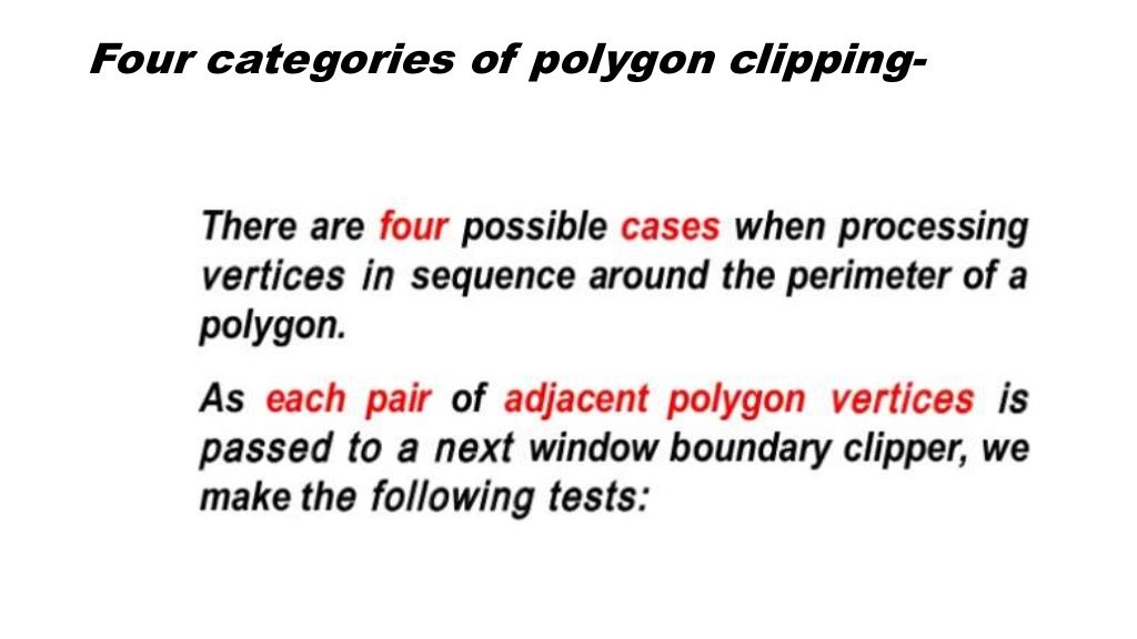 The sutherland hodgeman polygon clipping algorithm