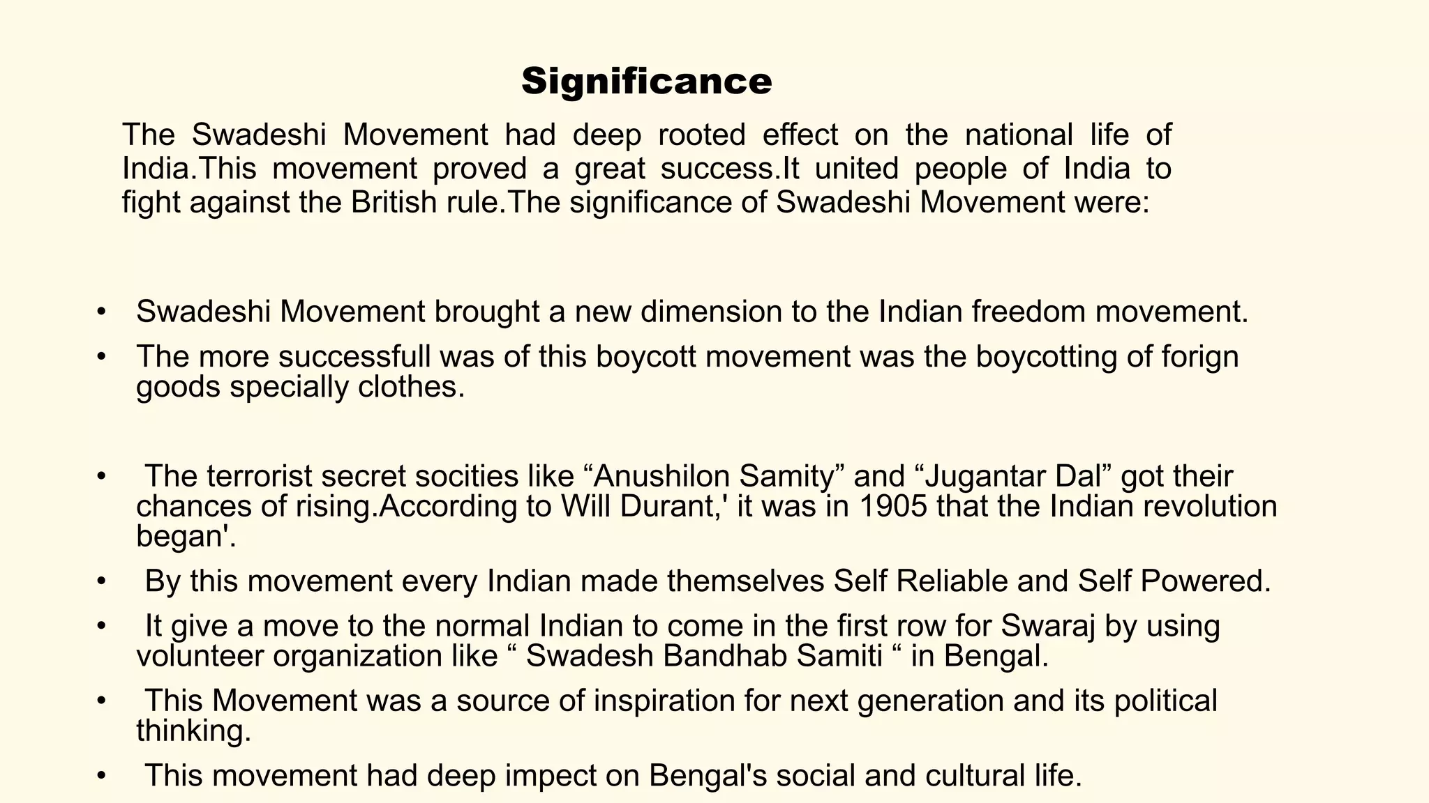 The swadeshi movement | PPTX