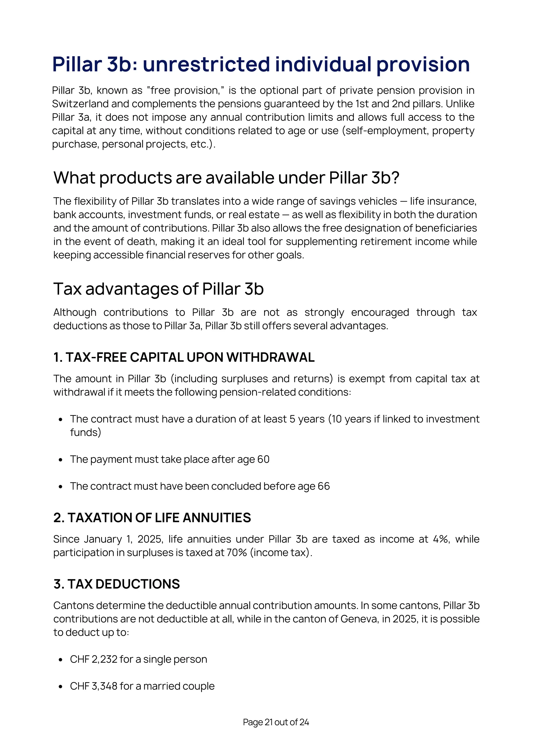 The Swiss Retirement System Explained Simply | PDF