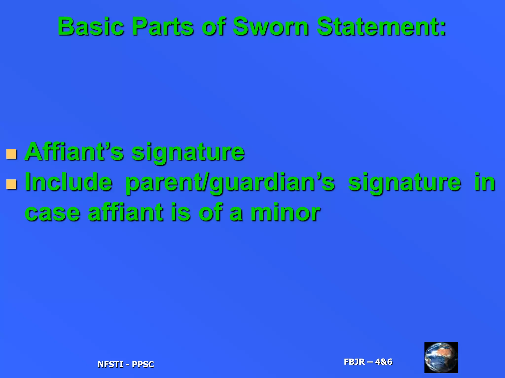 The sworn statement | PPT