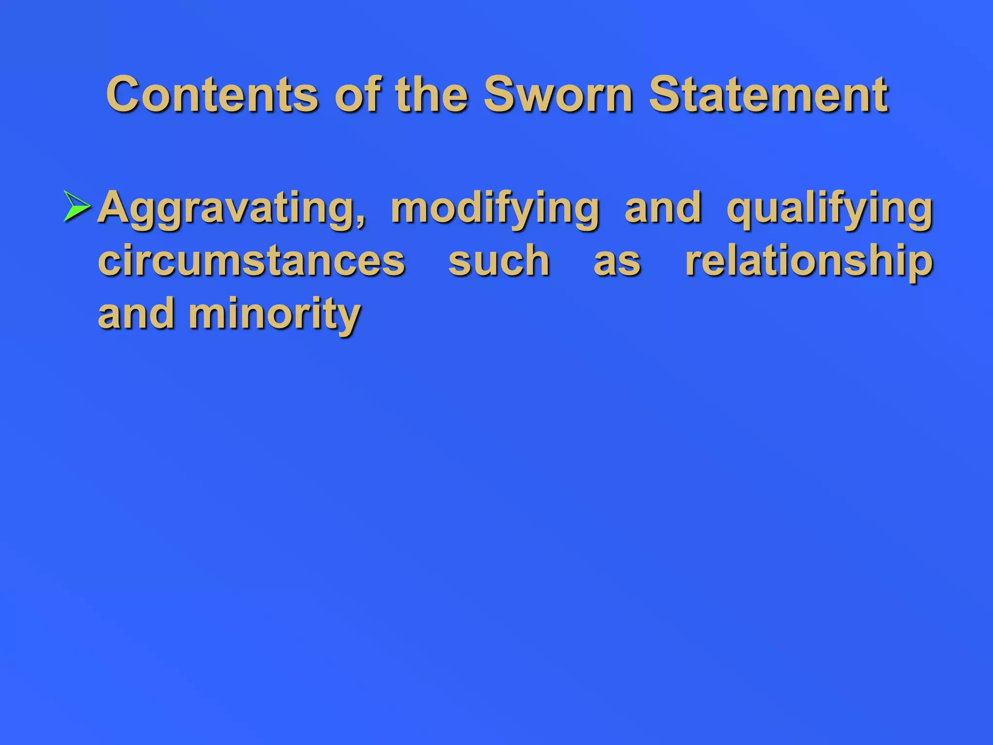 The sworn statement | PPT
