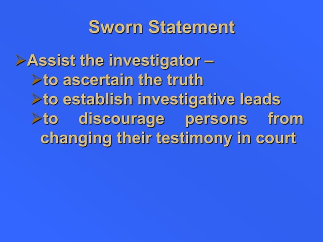 The sworn statement | PPT
