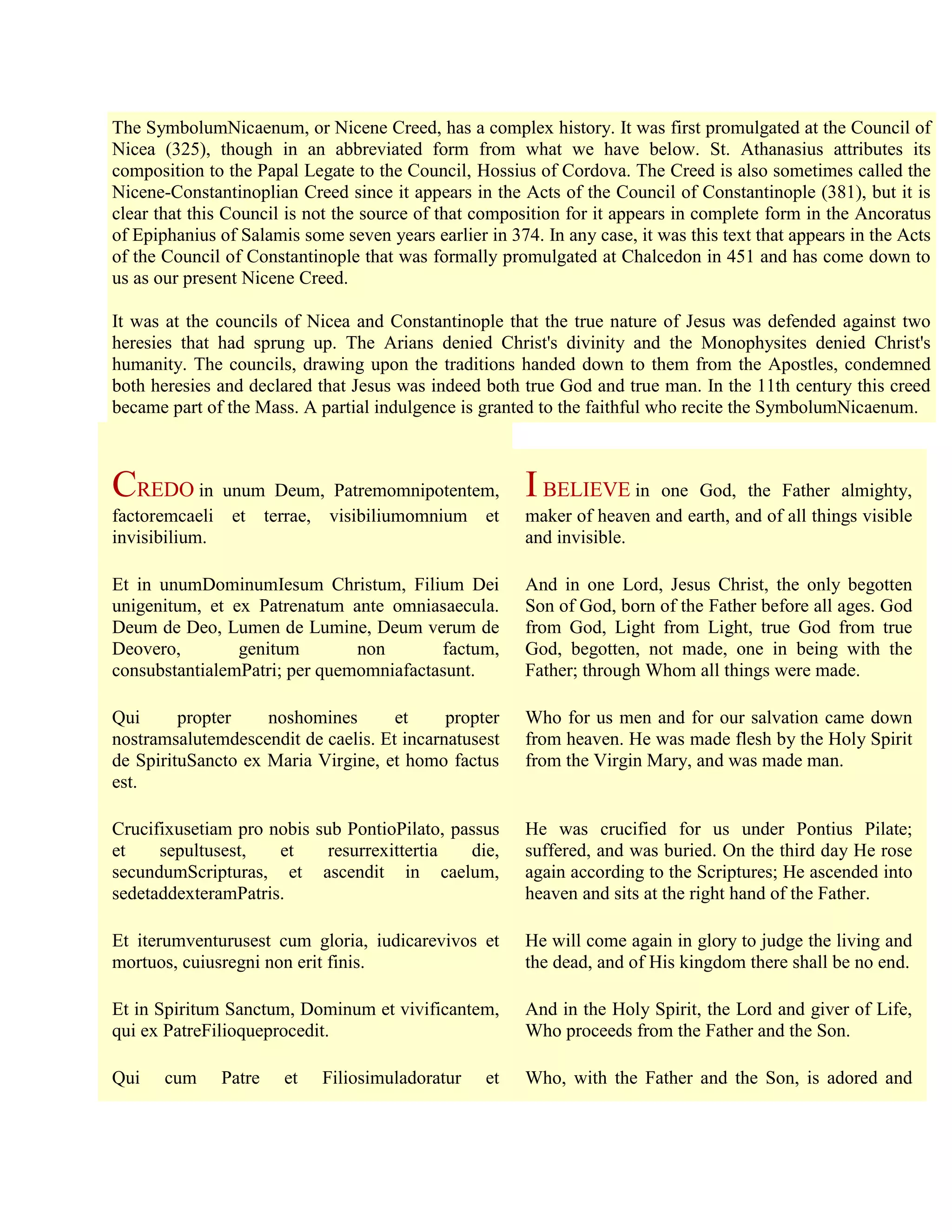 The symbolum nicaenum | DOCX