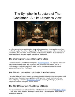 The Symphonic Structure of The Godfather_ A Film Director's View | PDF