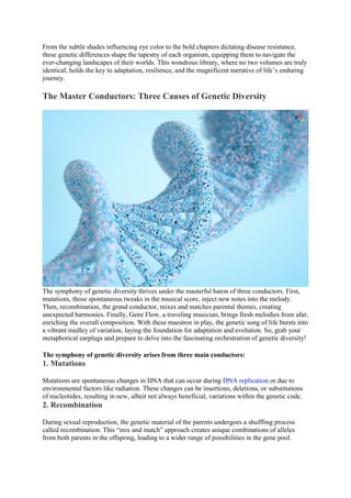 What Is Genetic Diversity and Why Does it Matter? | The Lifesciences ...