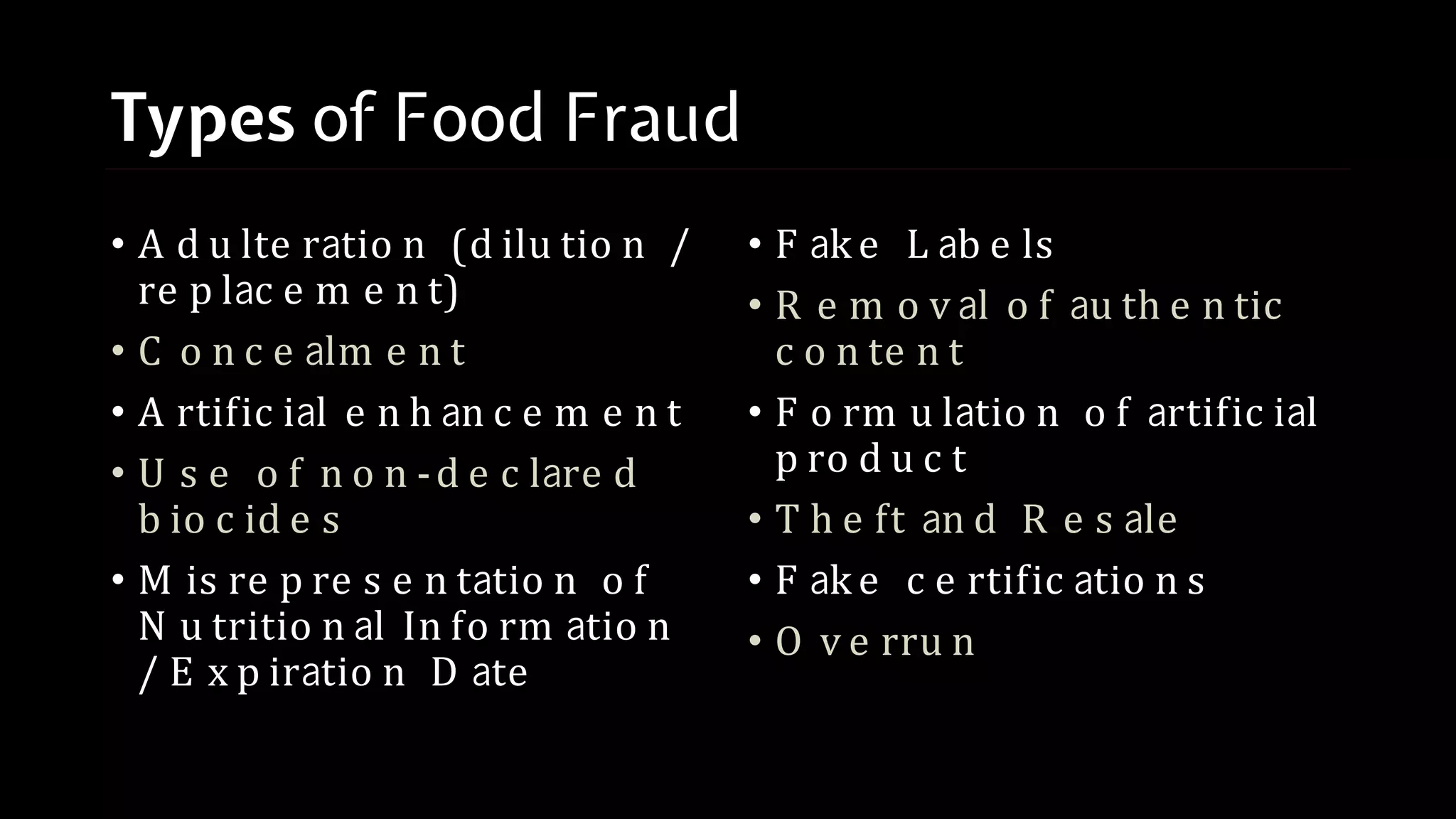 The Syndicates - Food Fraud | PPTX | Food Industry | Industries