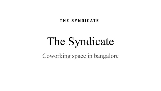 The syndicate ppt | PPT