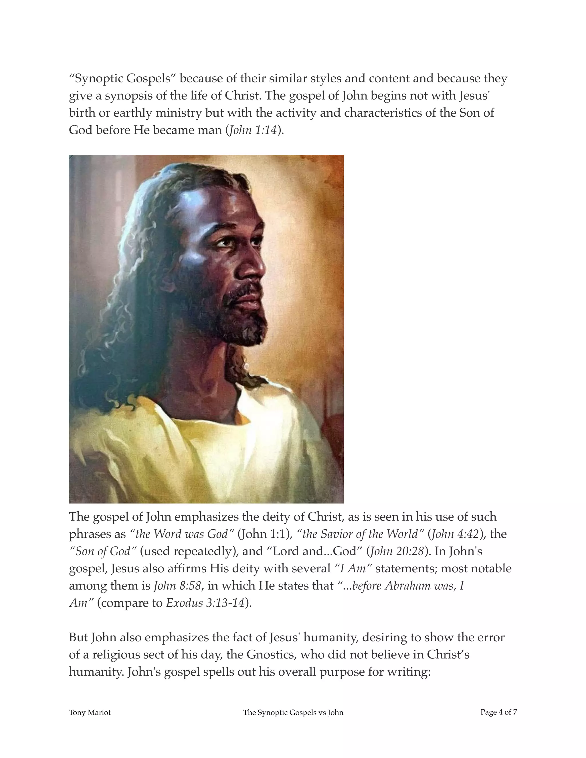 The Synoptic Gospels Vs John Pdf