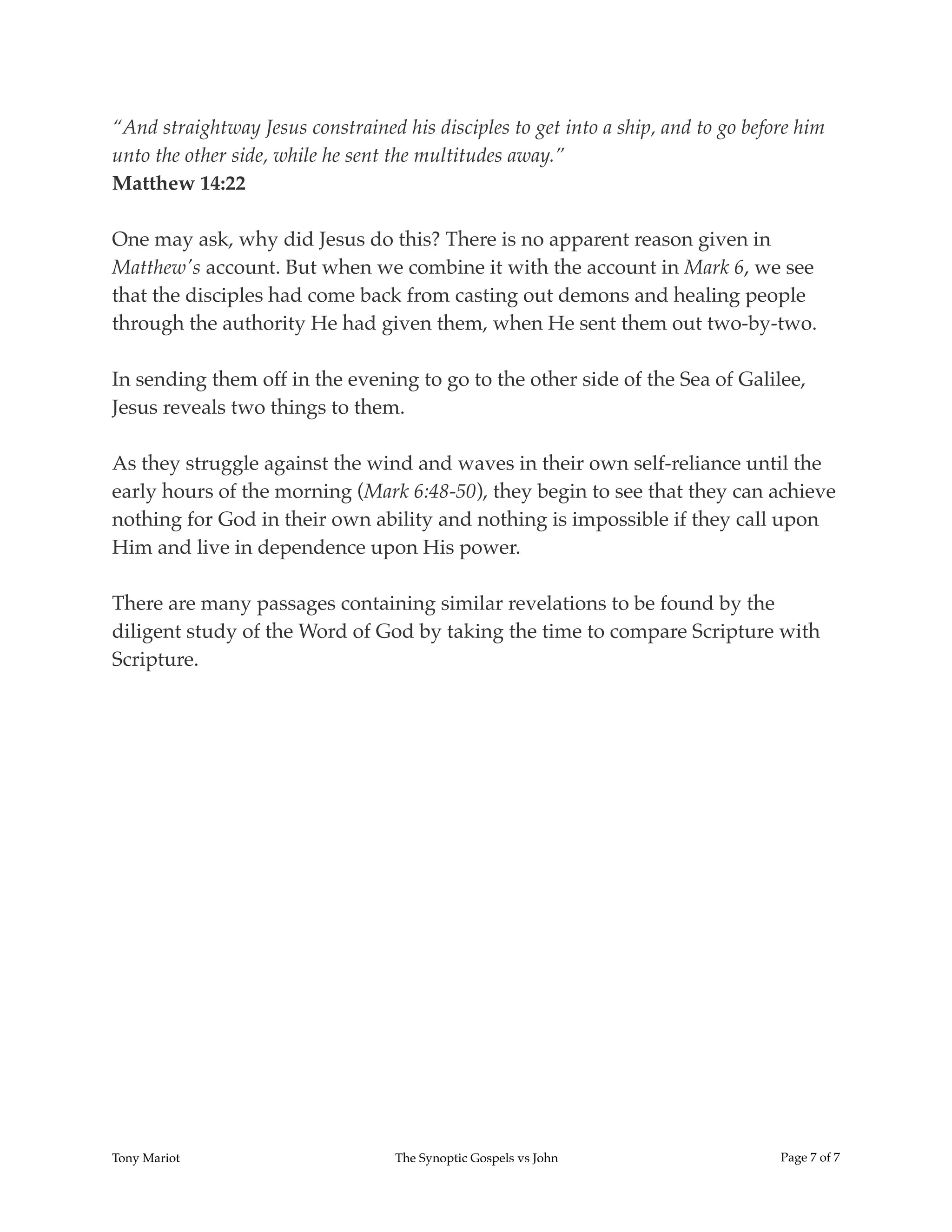 The Synoptic Gospels Vs John Pdf