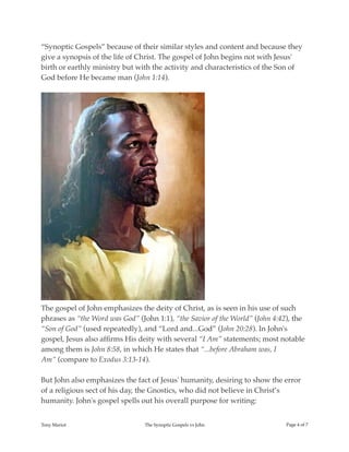 The Synoptic Gospels vs John | PDF