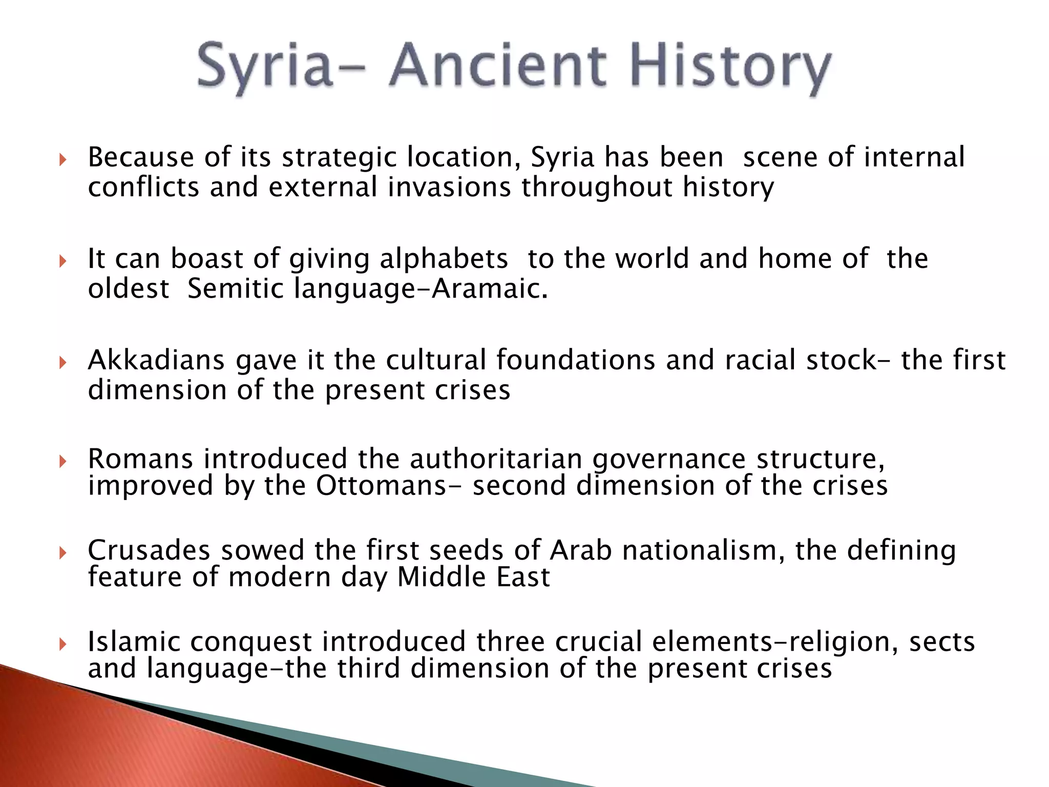 The Syrian Crises : Past,Present and Future | PPTX