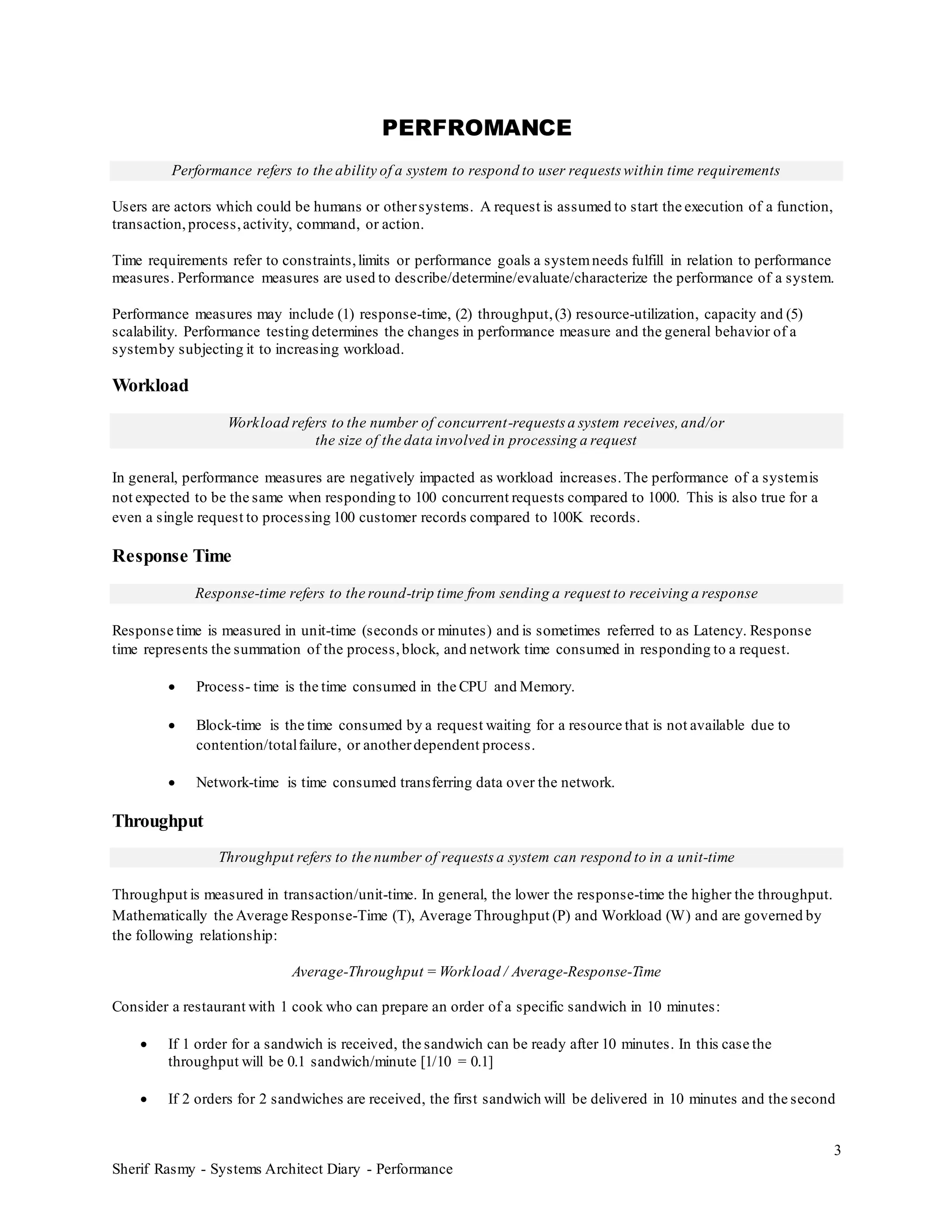 The Systems Architect Diary - Performance | PDF