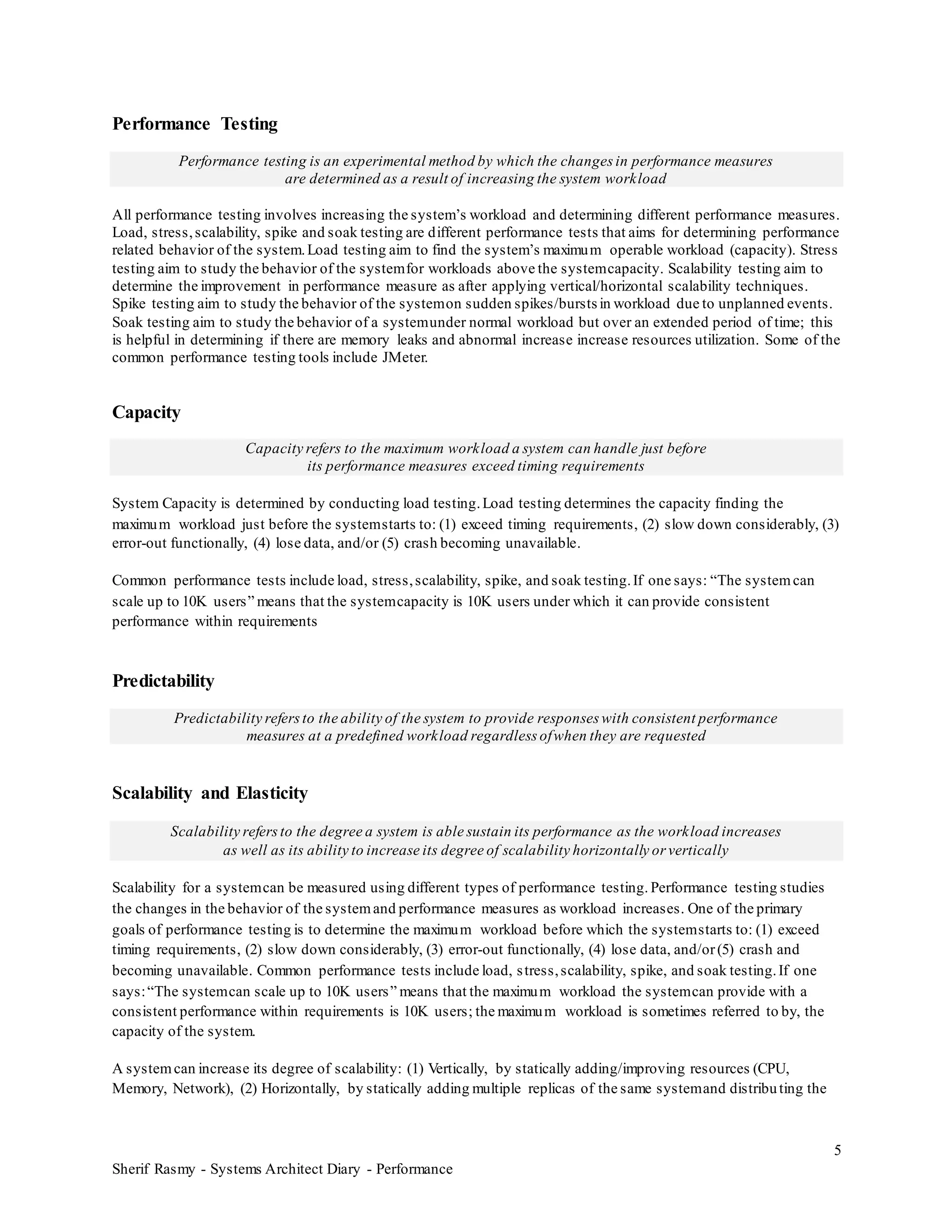 The Systems Architect Diary - Performance | PDF