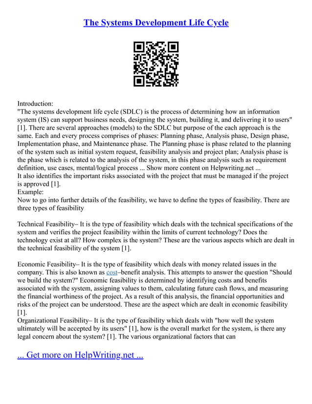 The Systems Development Life Cycle | PDF