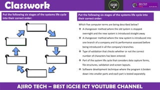 IGCSE ICT - The Systems Life Cycle - Ajiro Tech | PDF