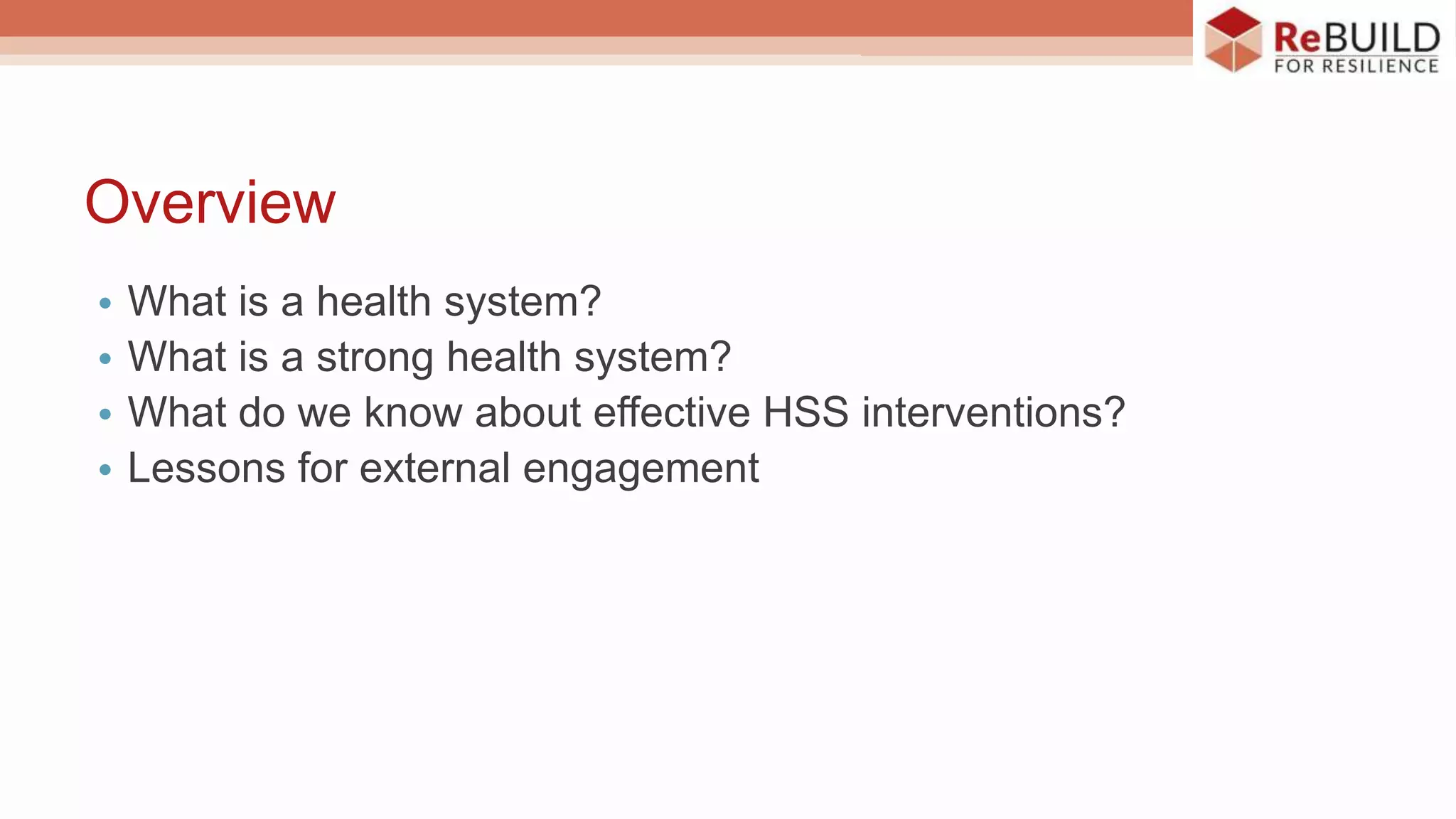 Health system strengthening in LMICs and fragile states – what and how ...