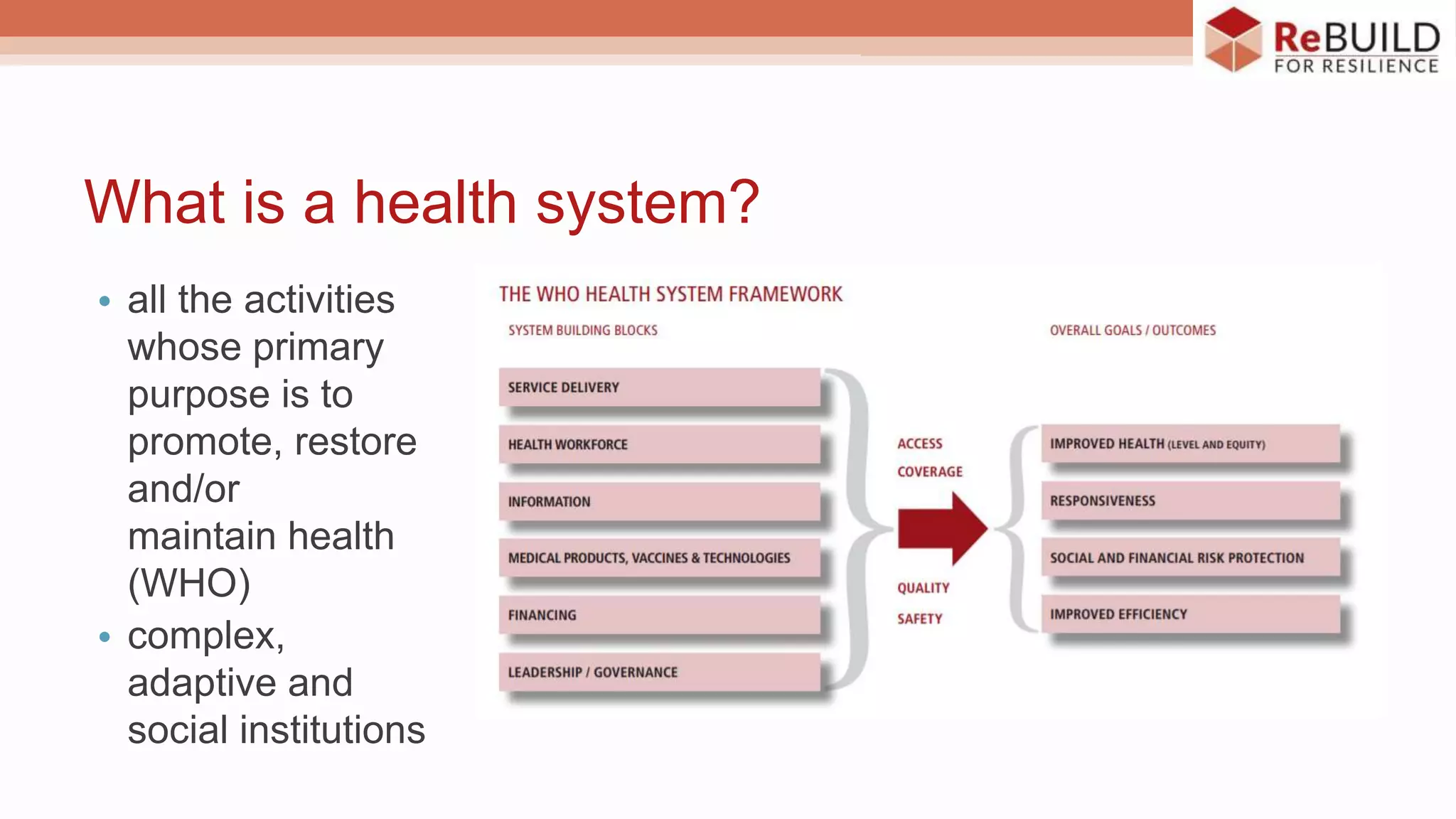 Health system strengthening in LMICs and fragile states – what and how ...