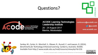 The ACODE Benchmarks for Technology Enhanced Learning | PPT