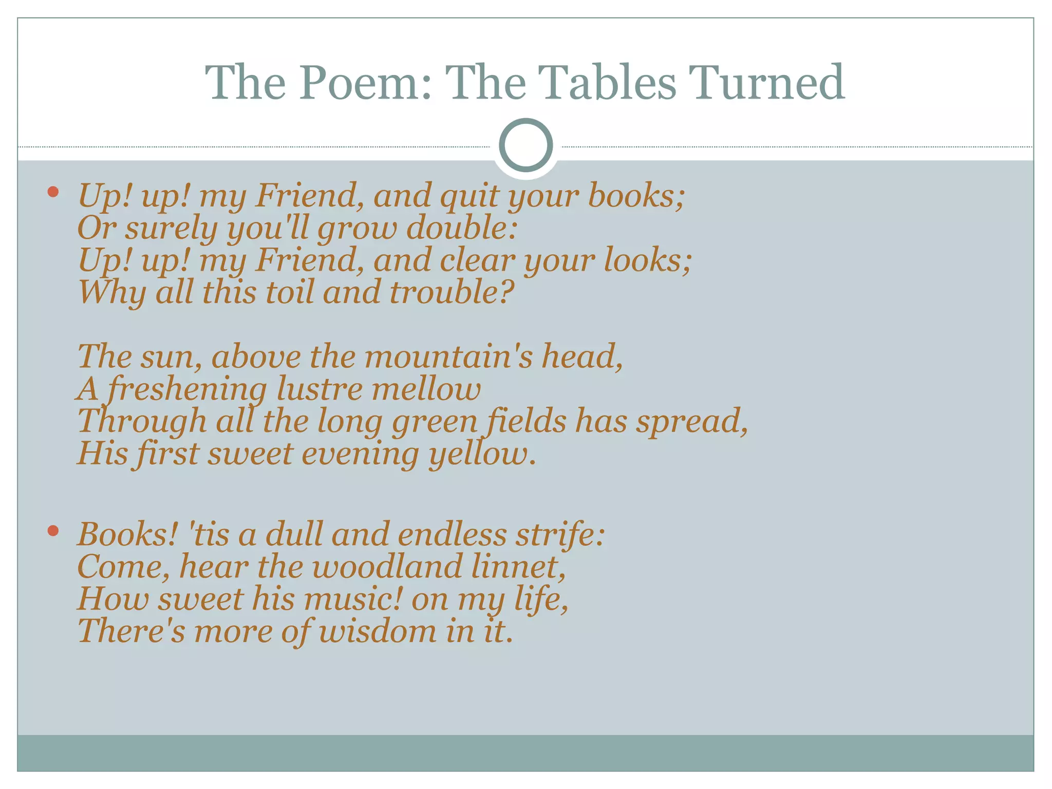 The Tables Turned Presentation | PPT