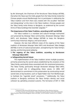 The Tabut tradition in Bengkulu history, values, and views between ...