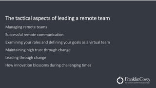 The tactical apsects of leading a team | PPT