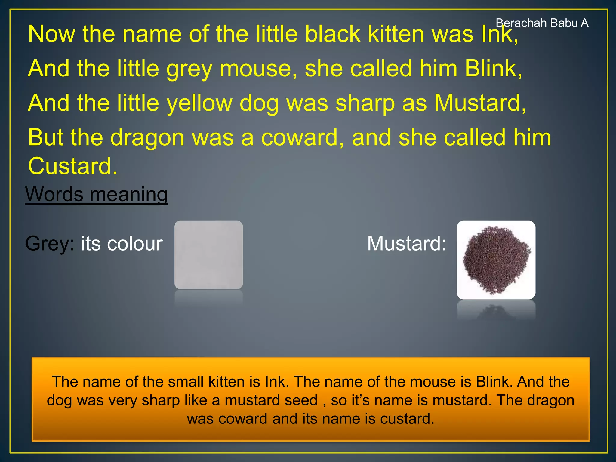 The Tale of Custard the Dragon | PPTX