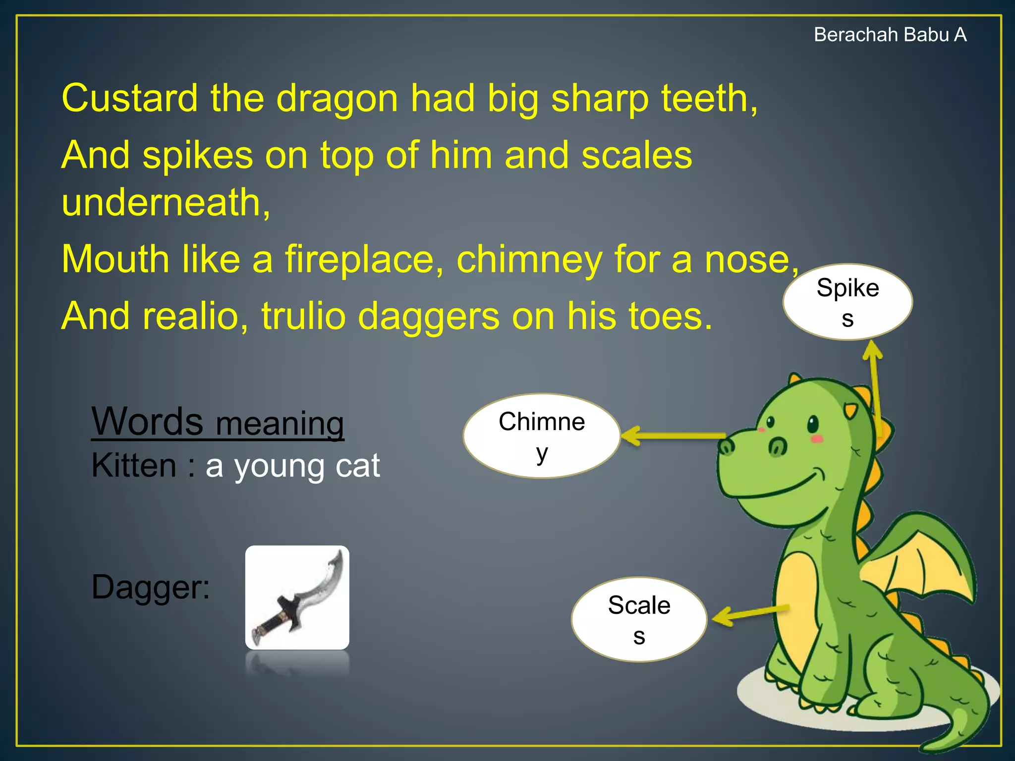 The Tale of Custard the Dragon | PPTX
