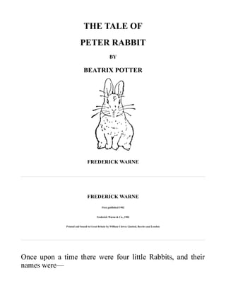 The Tale of Peter Rabbit | PDF